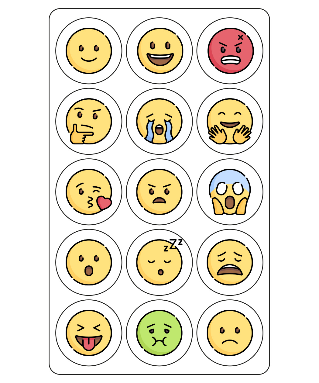 Magneet pakket | Emotie-Emojis - Plania